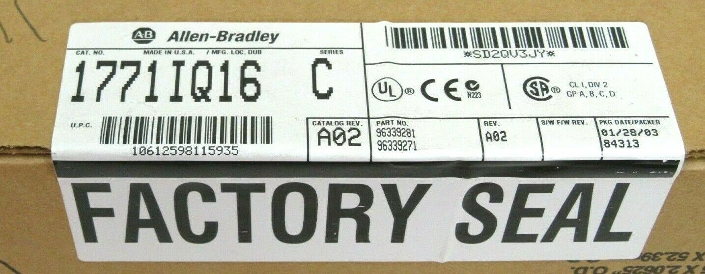 SEALED ALLEN BRADLEY 1771IQ16 SER C INPUT MODULE - SB Industrial Supply ...