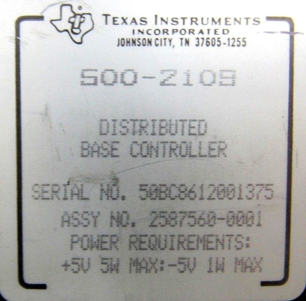 USED TEXAS INSTRUMENTS 500-2109 BASE CONTROLLER 5002109 - SB Industrial ...