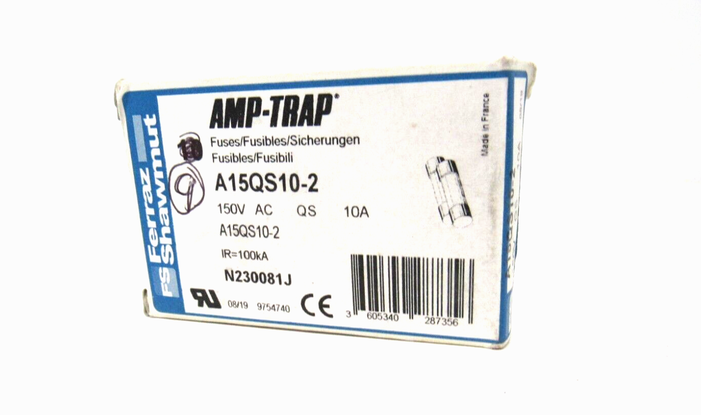 BOX OF 9 NEW FERRAZ SHAWMUT A15QS10-2 FUSES A15QS102 - SB Industrial ...