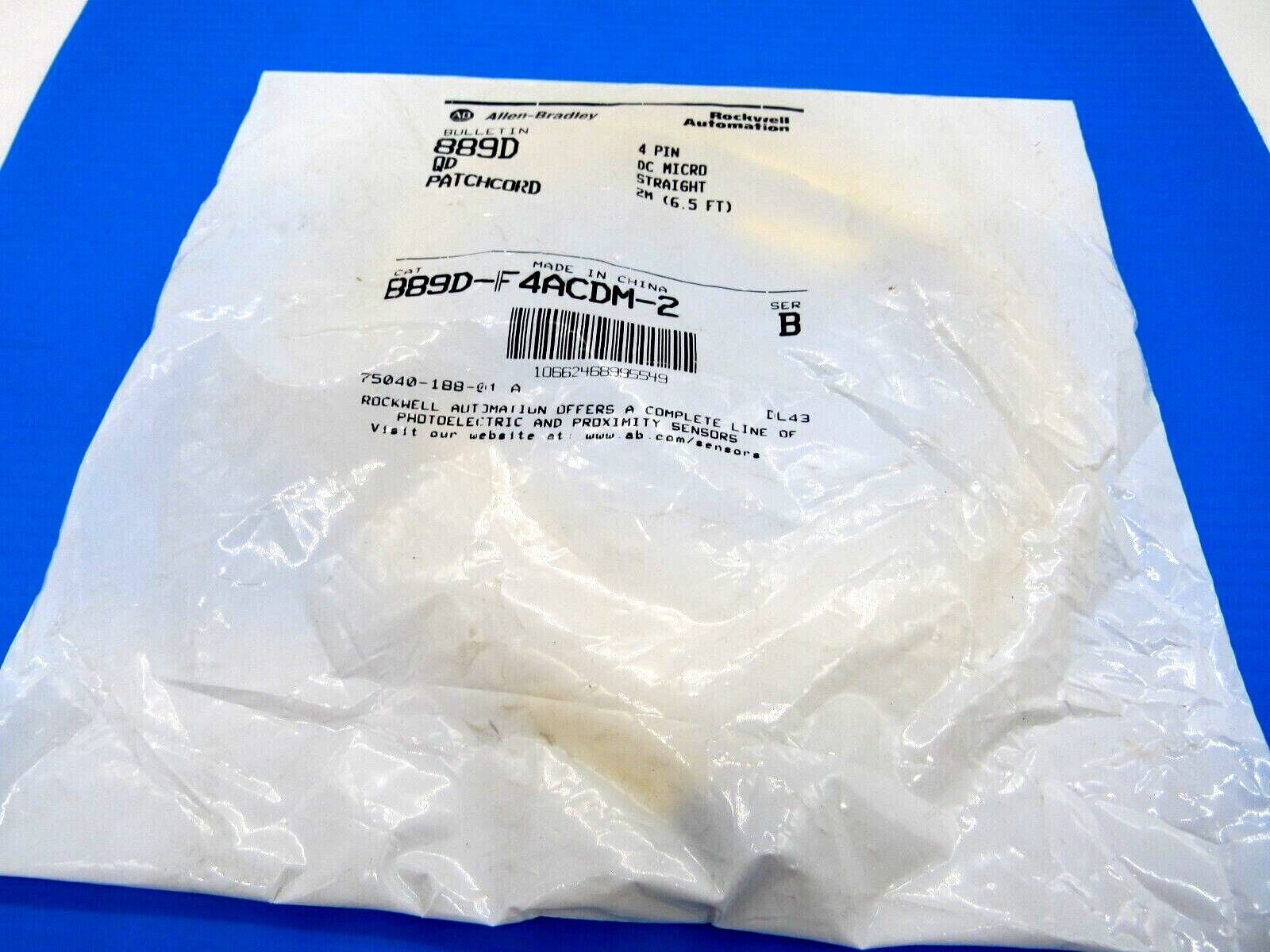 NEW ALLEN BRADLEY 889D-F4ACDM-2 PATCHCORD SERIES B 889DF4ACDM2 - SB ...