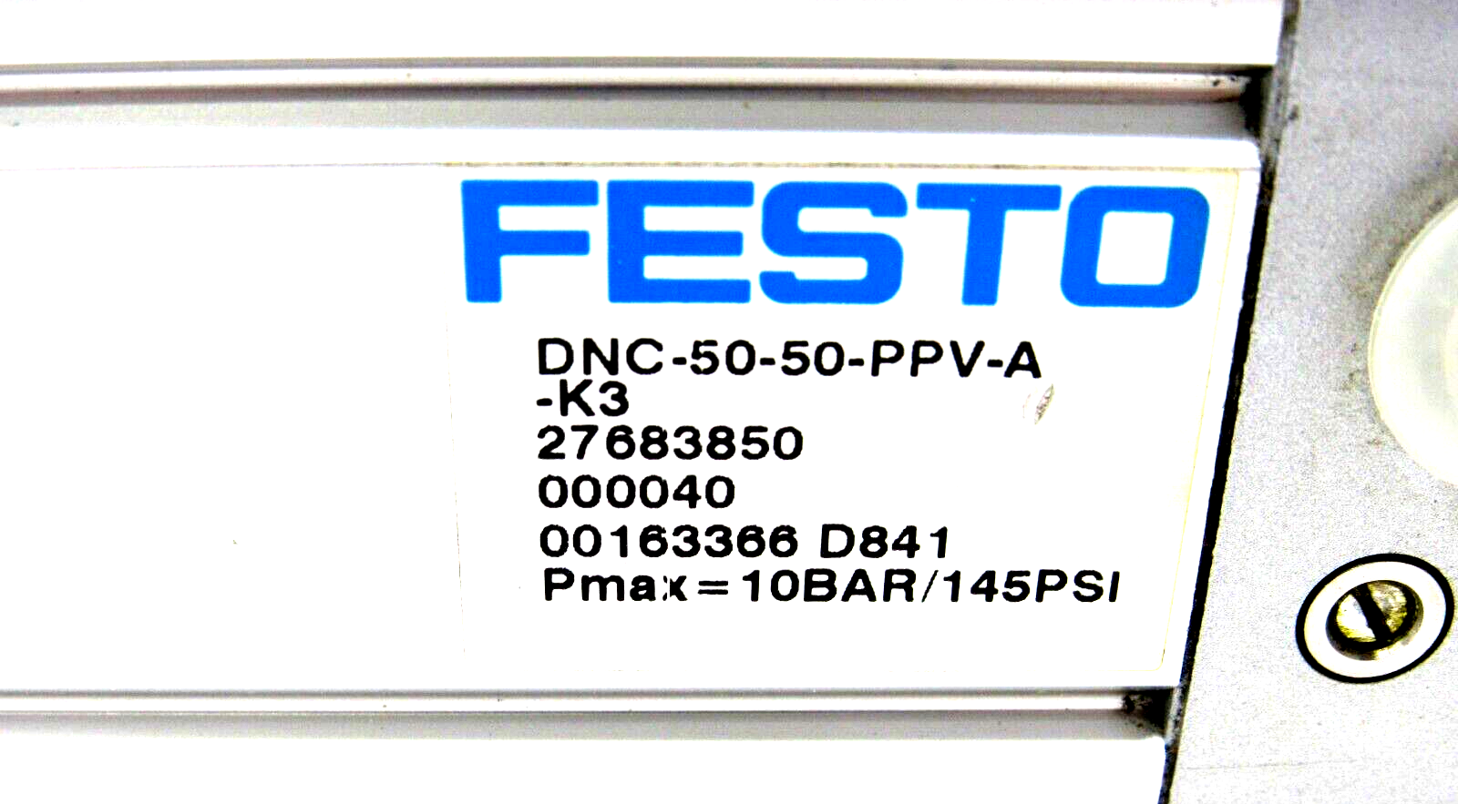 NEW FESTO DNC-50-50-PPV-A-K3 CYLINDER DNC5050PPVAK3 - SB Industrial ...