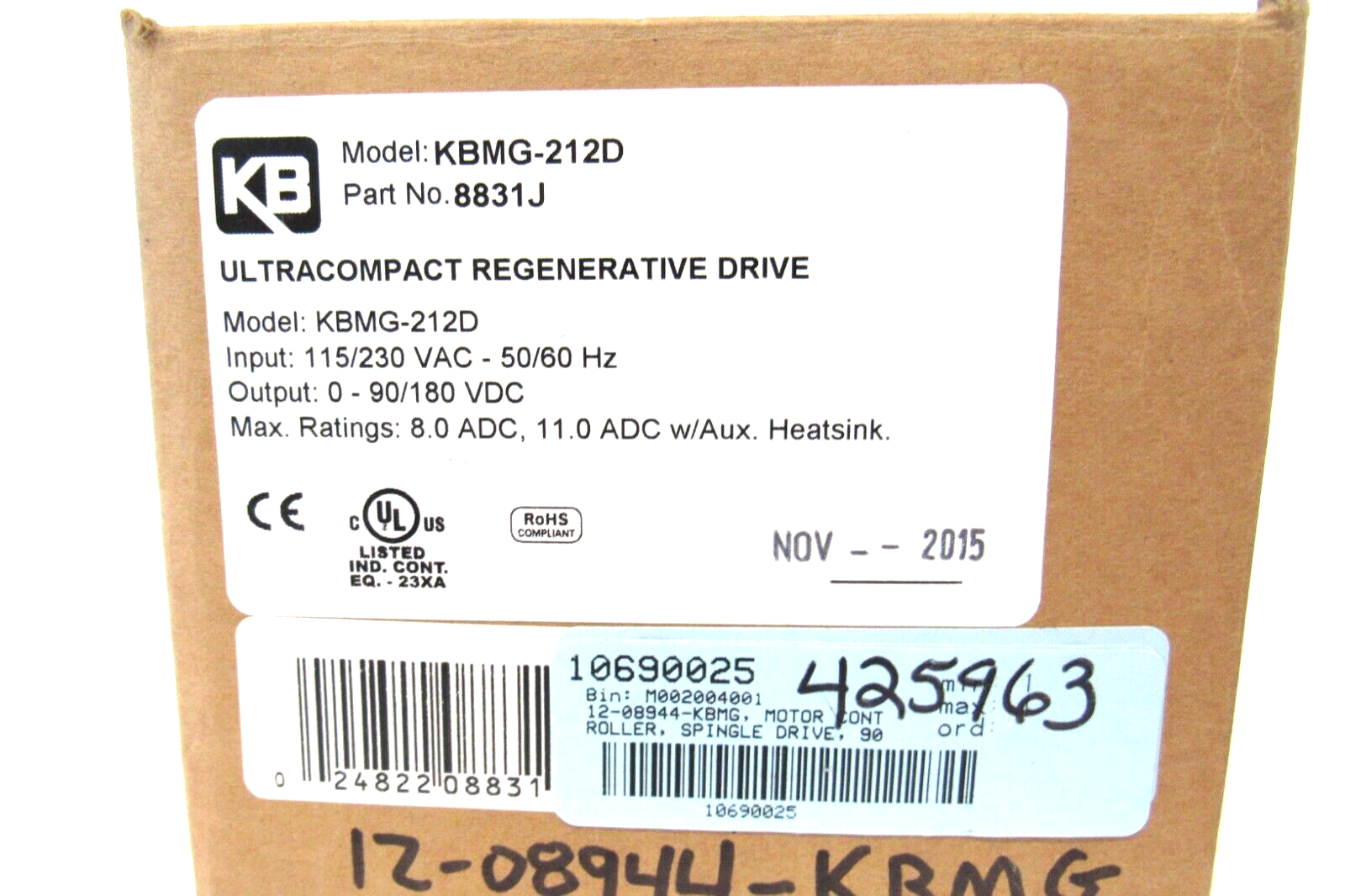 NEW KB ELECTRONICS KBMG-212D DC DRIVE 8831J KBMG212D - SB Industrial ...