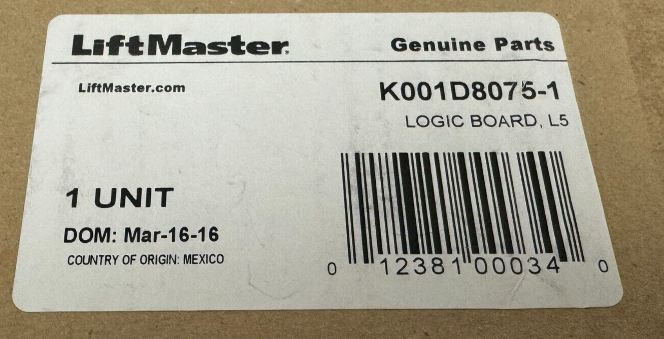 NEW LIFTMASTER K001D8075-1 LOGIC BOARD - SB Industrial Supply, Inc.