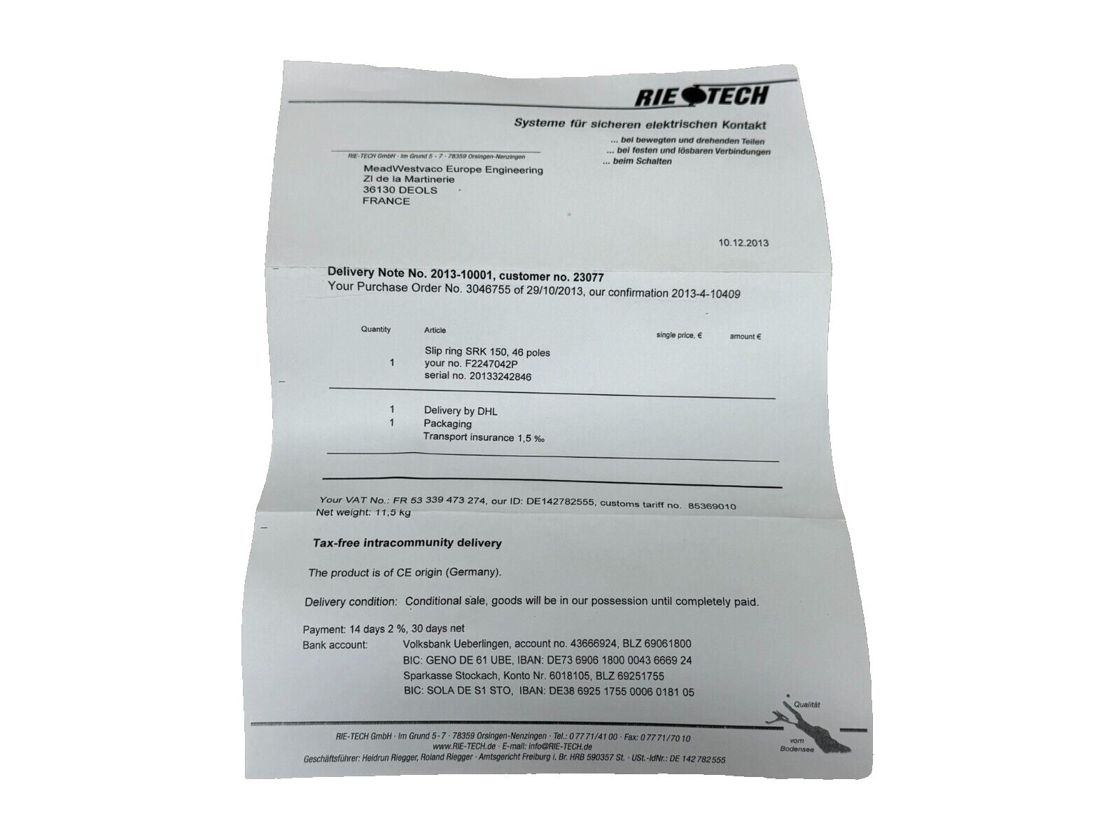 NEW RIE TECH SRK-150 CLOSED SYSTEM SLIP RING 46-POLES - SB Industrial ...