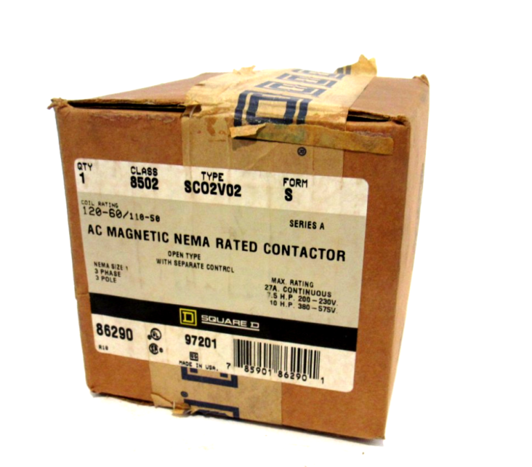 NEW SEALED SQUARE D 8502-SCO2V02 MAGNETIC CONTACTOR 8502SCO2V02 - SB ...