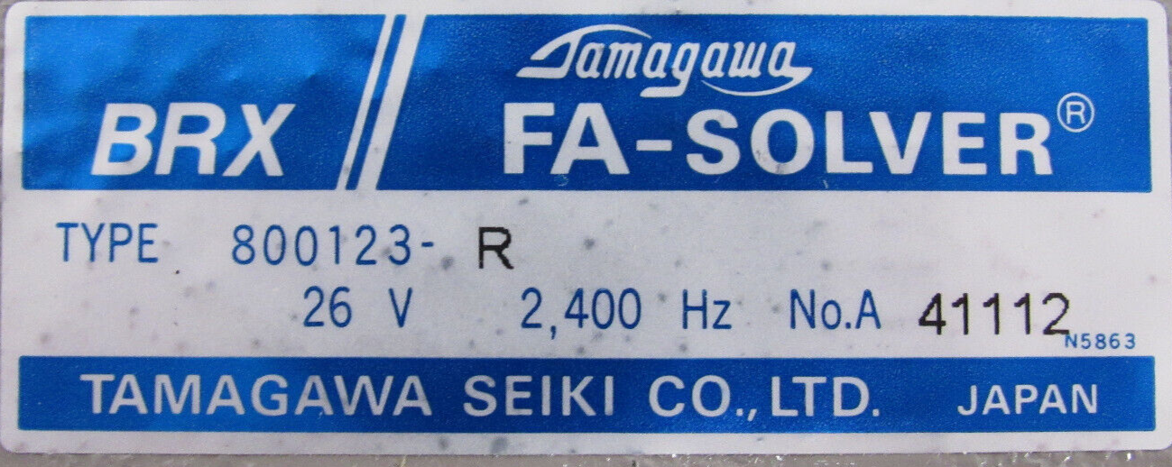 NEW TAMAGAWA 800123-R RESOLVER FA-SOLVER 26V 2400 HZ 800123R - SB ...