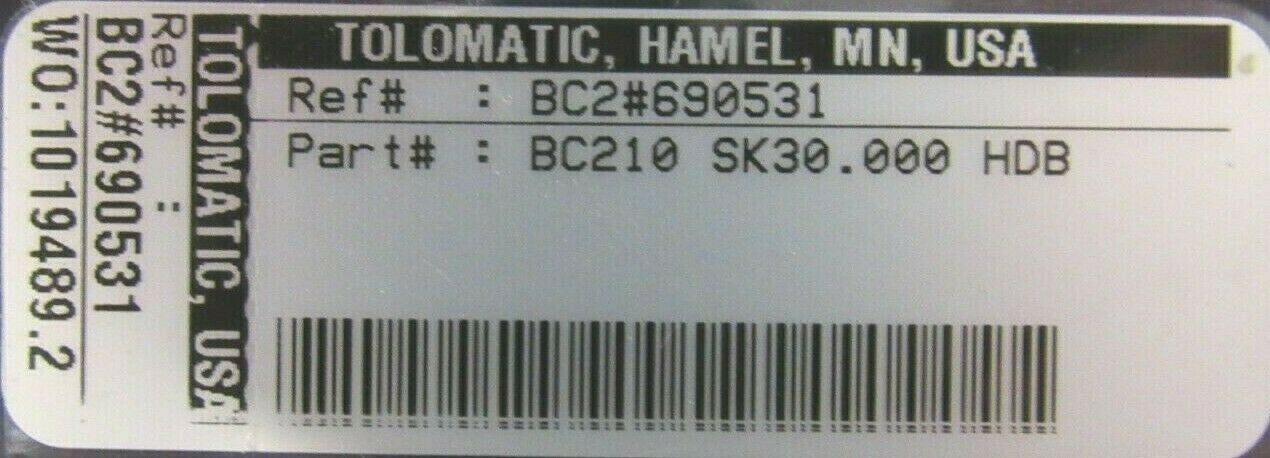 NEW TOLOMATIC BC210 SK30.000 HDB RODLESS CYLINDER BC2#690531 ...
