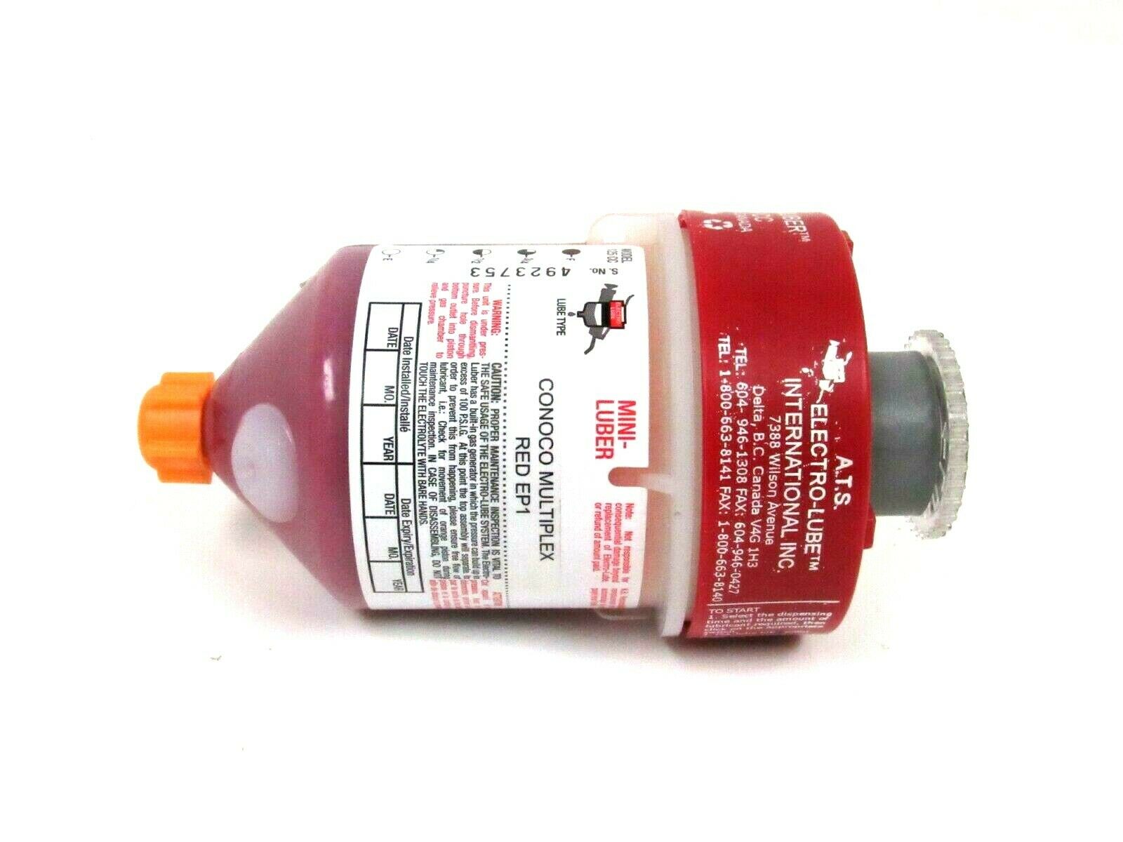 NEW BOX OF 10 ATS 125CC MINI-LUBER CONOCO MULTIPLEX RED EP1 4923756 ...