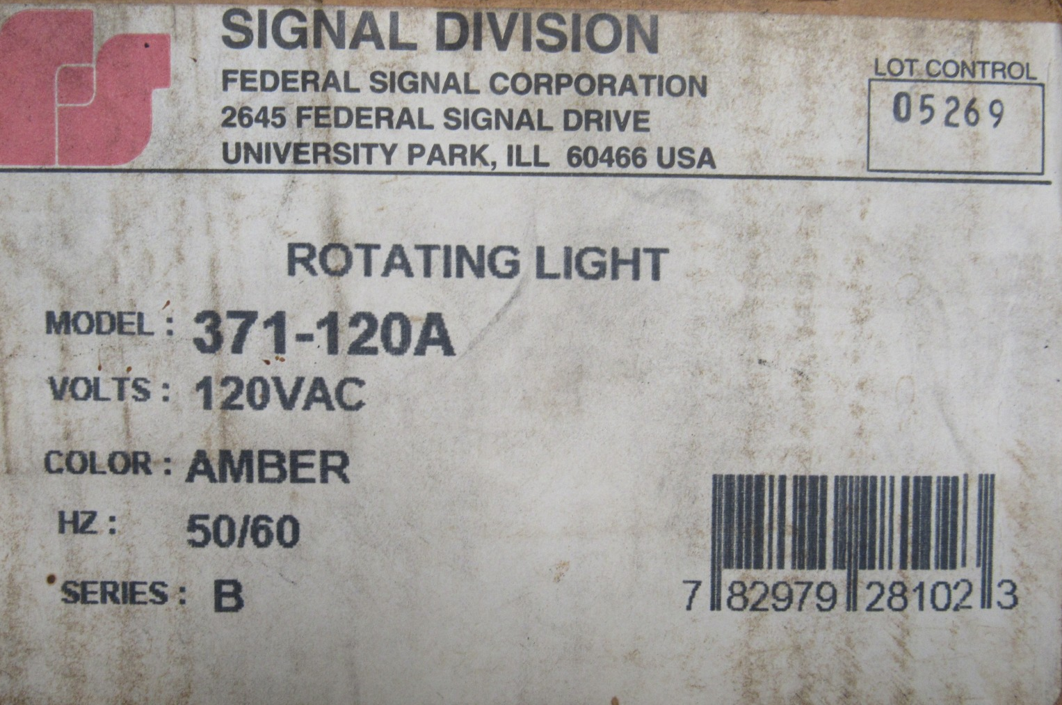 NEW FEDERAL SIGNAL 371-120A COMMANDER LIGHT 120VAC 371120A - SB ...