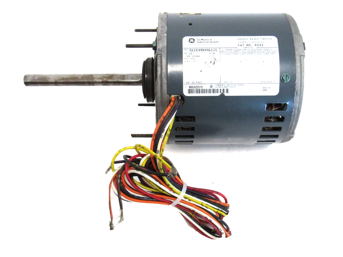 NEW GE 5KCP49RN9611S MOTOR 3/4HP 208-230/460V 1075RPM 6"x5/8" 4M126A ...