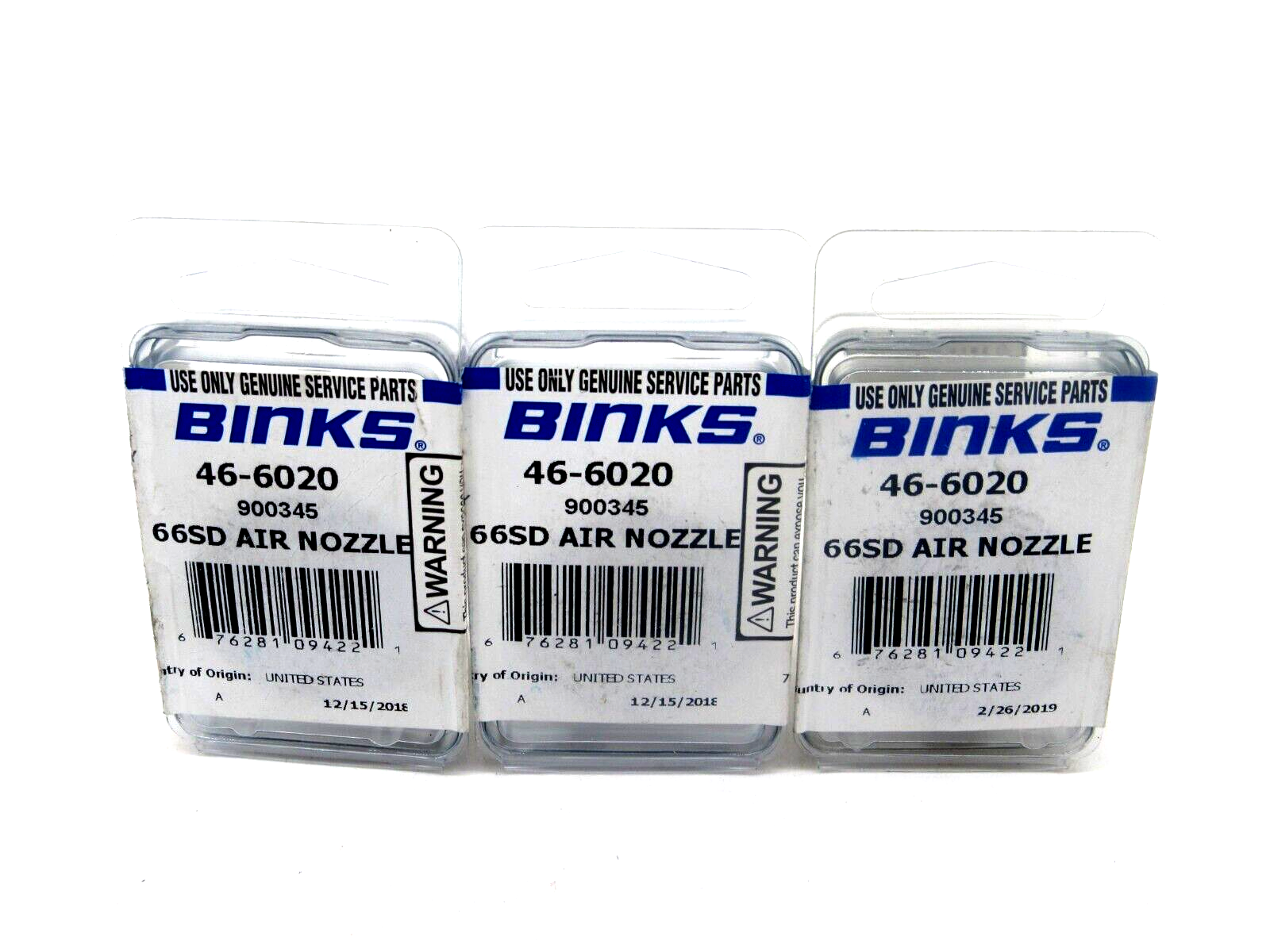 NEW LOT OF 3 BINKS 46-6020 66SD AIR NOZZLE 466020 - SB Industrial ...