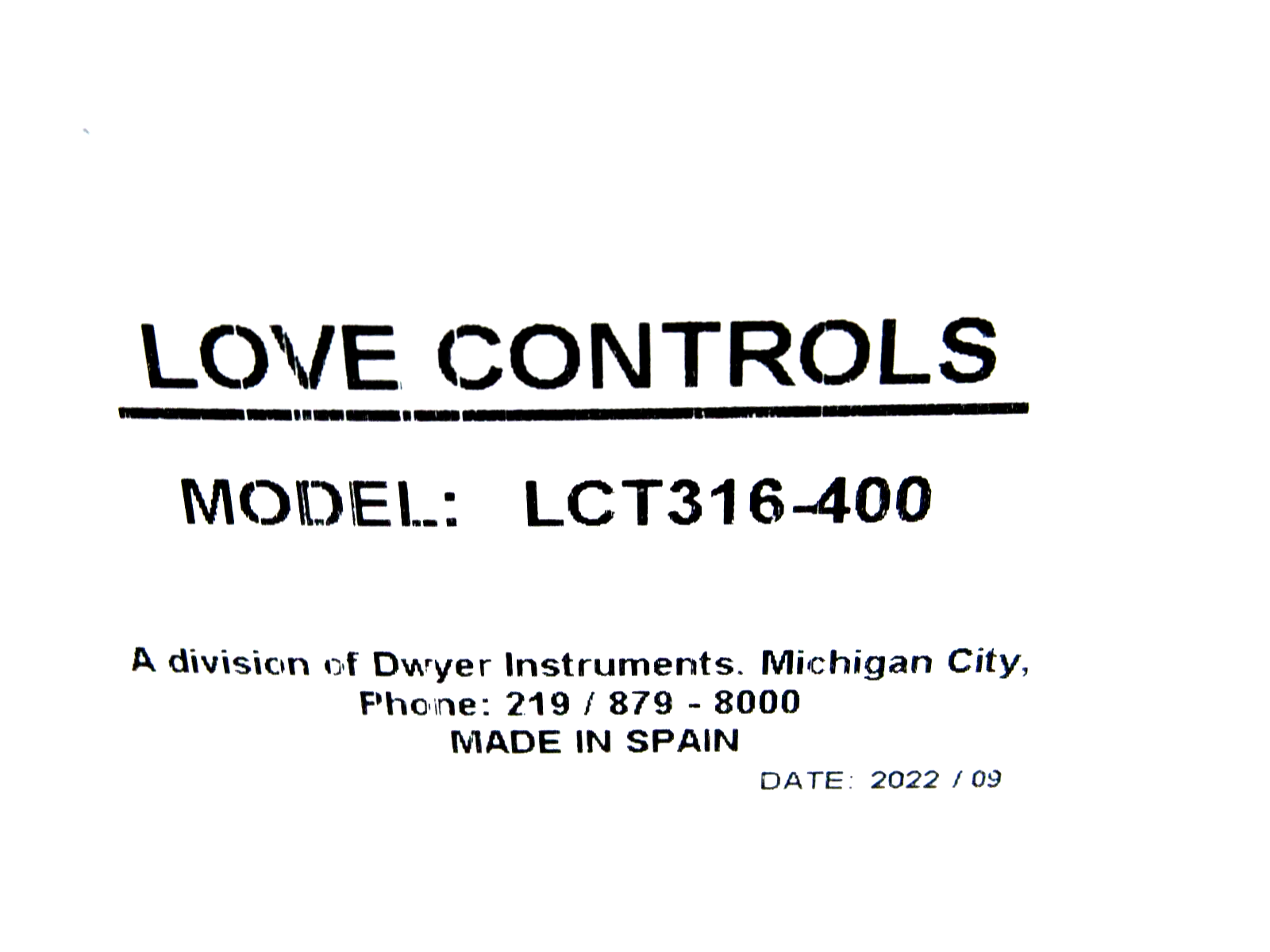 NEW LOVE CONTROLS LCT316-400 DIGITAL TIMER LCT316400 - SB Industrial ...