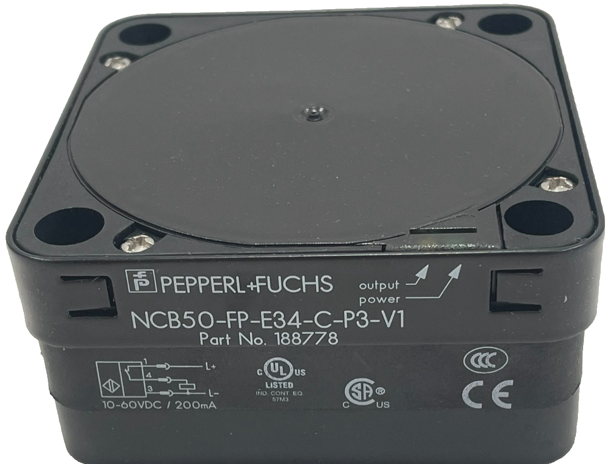 NEW PEPPERL+FUCHS 188778 INDUCTIVE SENSOR NCB50-FP-E34-C-P3-V1 - SB ...