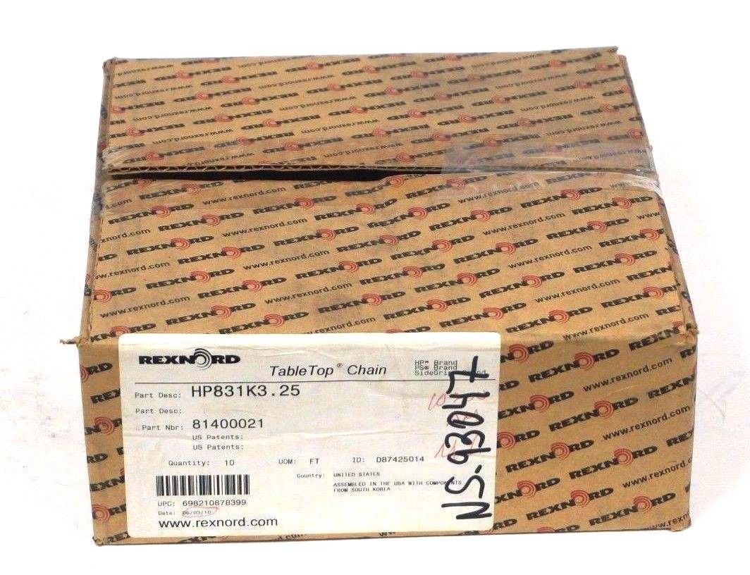 NEW REXNORD HP831K3.25 TABLETOP CHAIN 10FT - SB Industrial Supply, Inc.