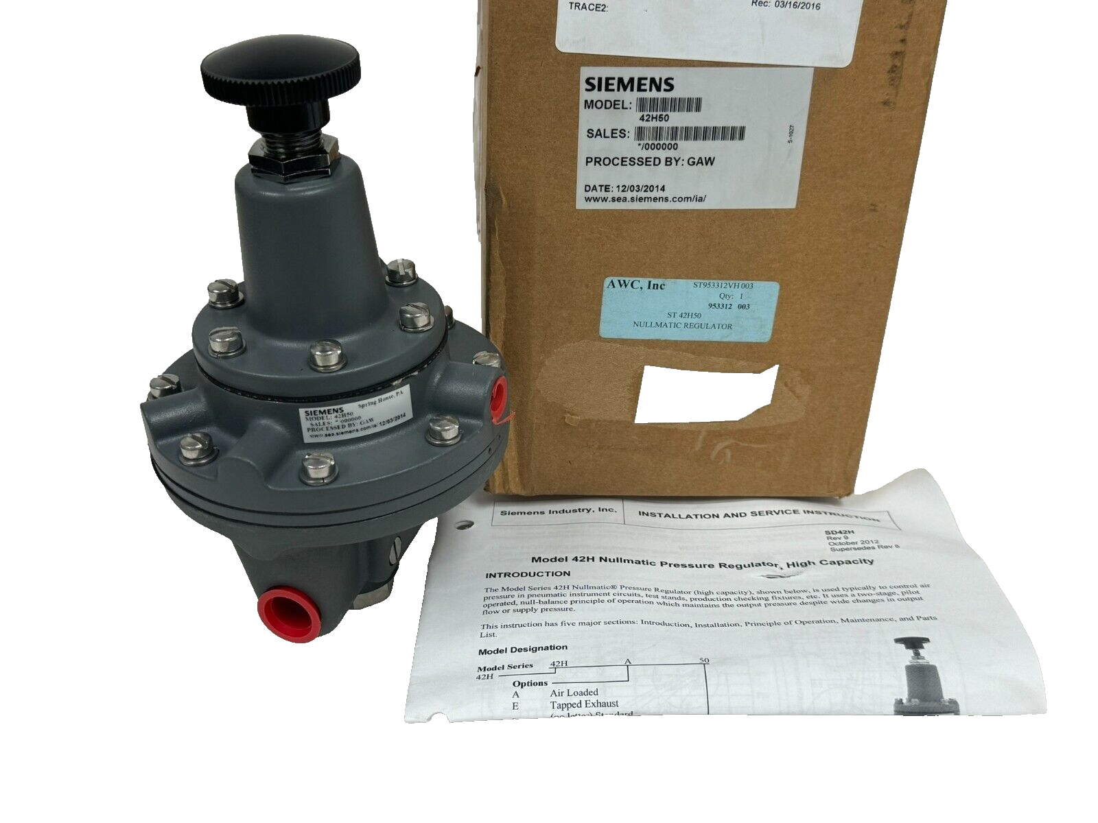 NEW SIEMENS 42H50 PRESSURE REGULATOR - SB Industrial Supply, Inc.