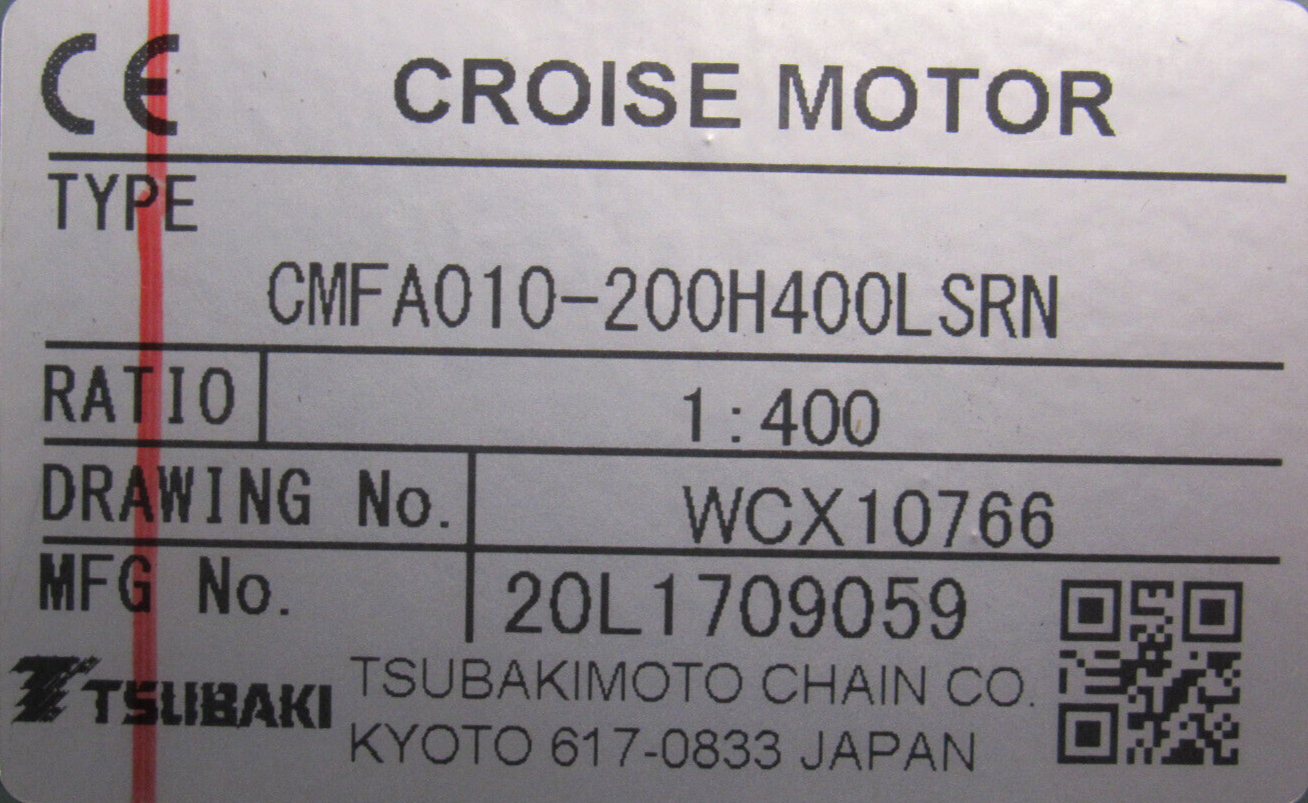 NEW CROISE MOTOR TBS-100TC-SR-CX GEARMOTOR 1:400 CMFA010200H400LSRN ...