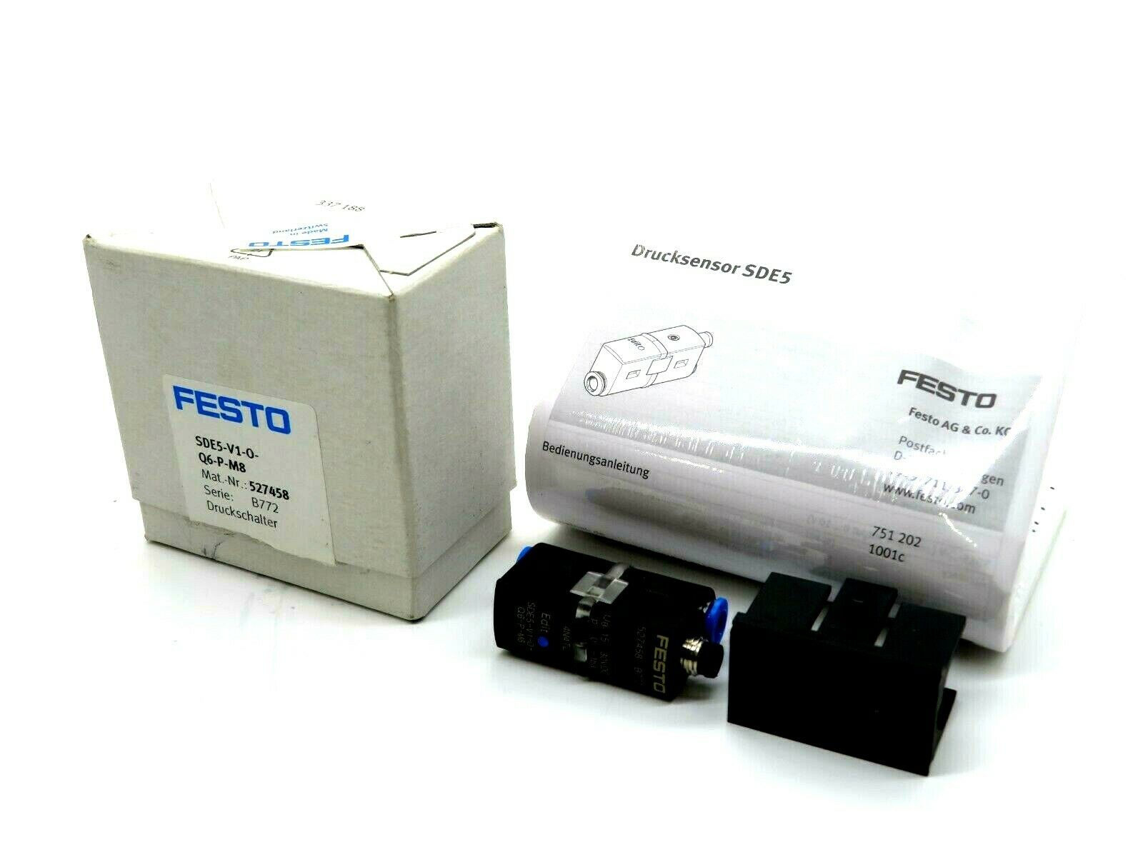 NEW FESTO SDE5-V1-O-Q6-P-M8 PRESSURE SENSOR SDE5V1OQ6PM8 - SB ...