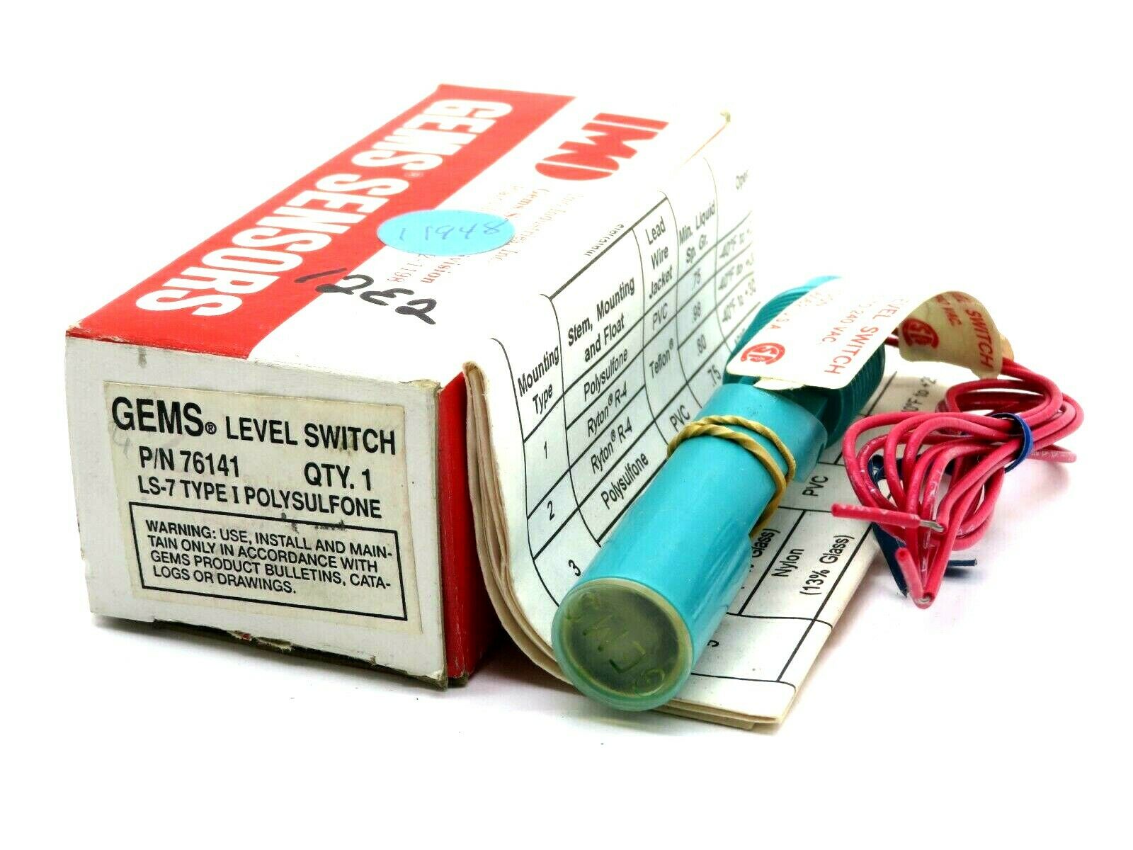 NEW GEMS SENSORS 76141 LEVEL SWITCH - SB Industrial Supply, Inc.