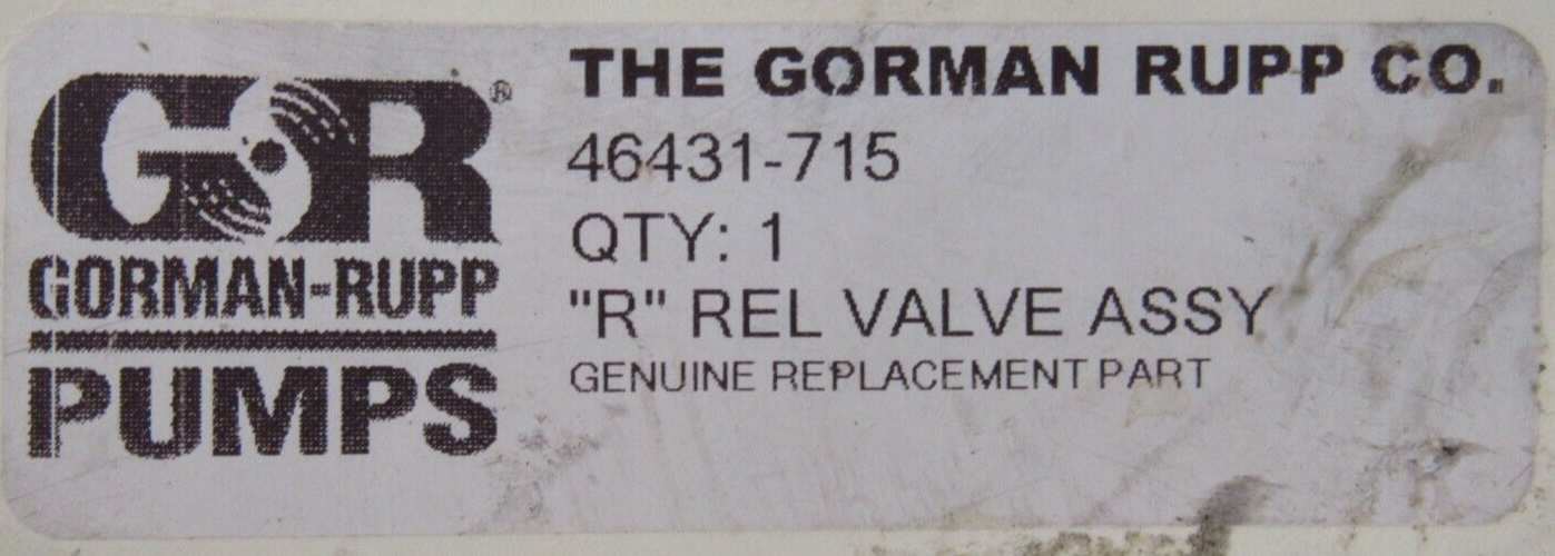 NEW GORMAN RUPP 46431-715 RELIEF VALVE 46431715 38344-601 - SB ...