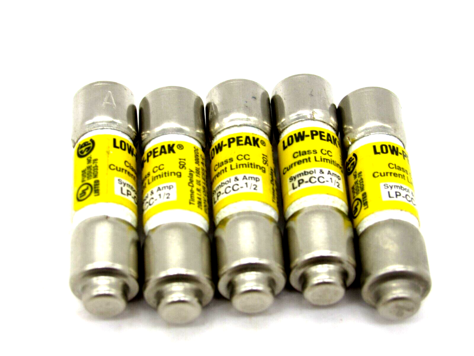 NEW LOT OF 5 BUSSMAN LP-CC-1/2 LOW PEAK FUSES LPCC12 - SB Industrial ...