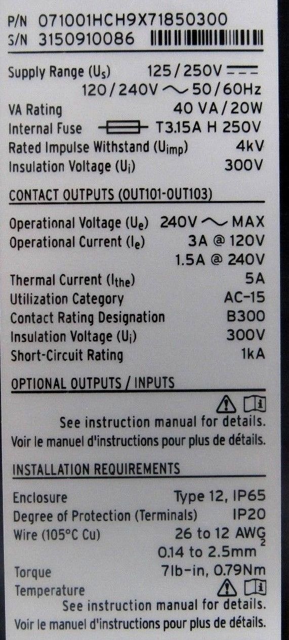 NEW SCHWEITZER ENGINEERING SEL-710 MOTOR PROTECTION RELAY ...