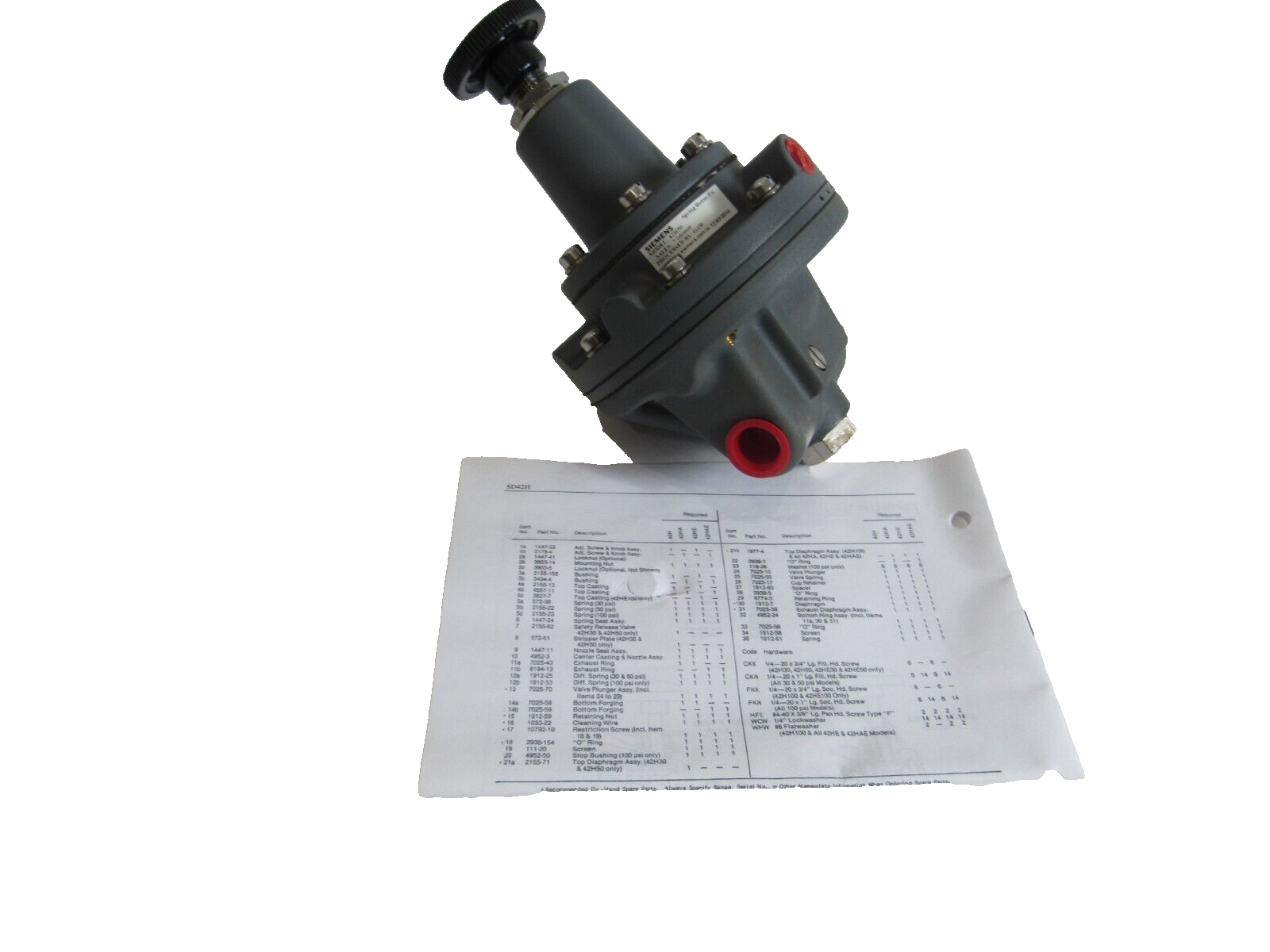 NEW SIEMENS 42H50 PRESSURE REGULATOR - SB Industrial Supply, Inc.
