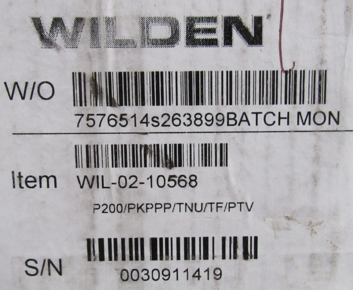 NEW WILDEN 02-10568 DIAPHRAGM PUMP P200/PKPPP/TNN/TF/PTV 0210568 - SB ...