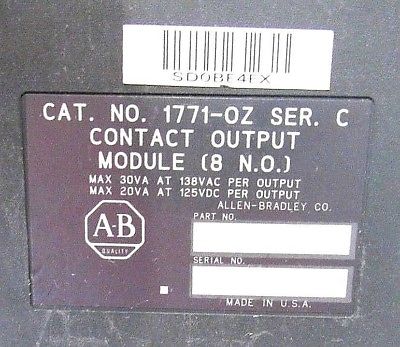 USED ALLEN BRADLEY 1771-OZ OUTPUT MODULE SER.C 1771OZ - SB Industrial ...