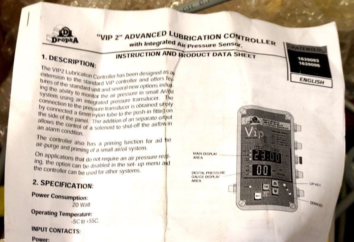 NEW DROPSA VICKERS 3135039 VIP 2 ADVANCED LUBRICATION SYSTEM - SB Industrial Supply, Inc.