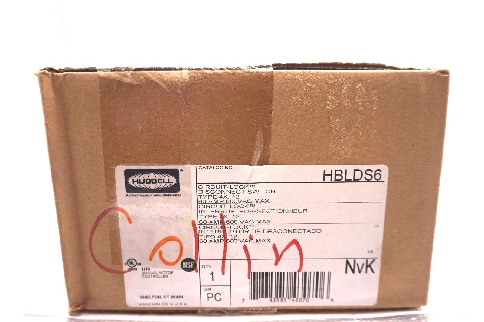 NEW HUBBELL HBLDS6 DISCONNECT SWITCH - SB Industrial Supply, Inc.