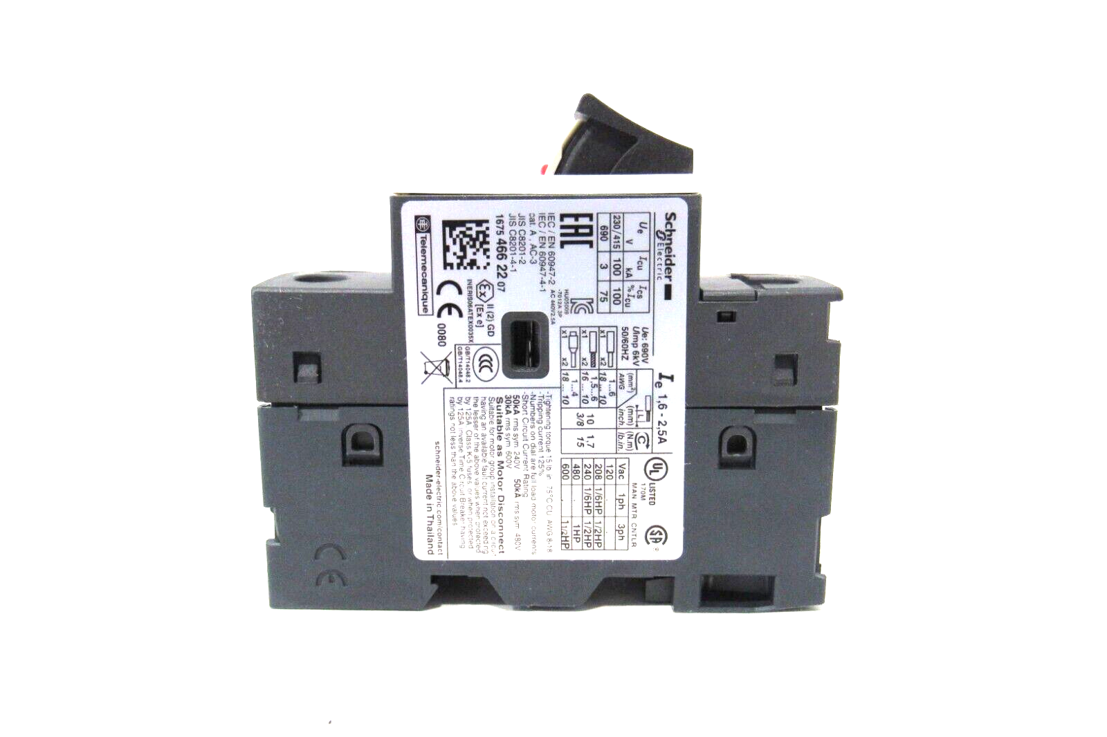 NEW SCHNEIDER ELECTRIC GV2ME07 CIRCUIT BREAKER - SB Industrial Supply, Inc.