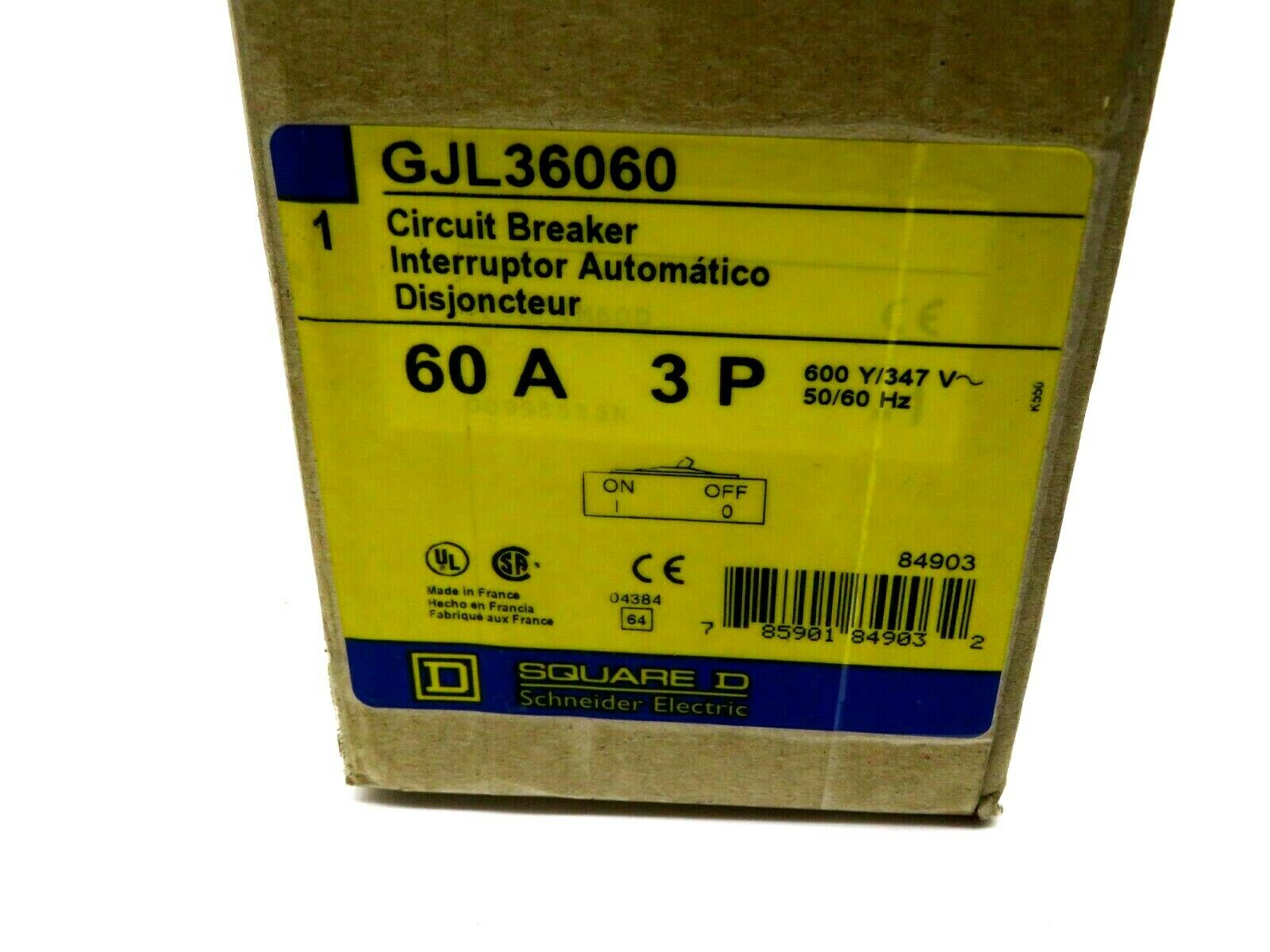 NEW SQUARE D GJL36060 CIRCUIT BREAKER 60A 3P - SB Industrial Supply, Inc.