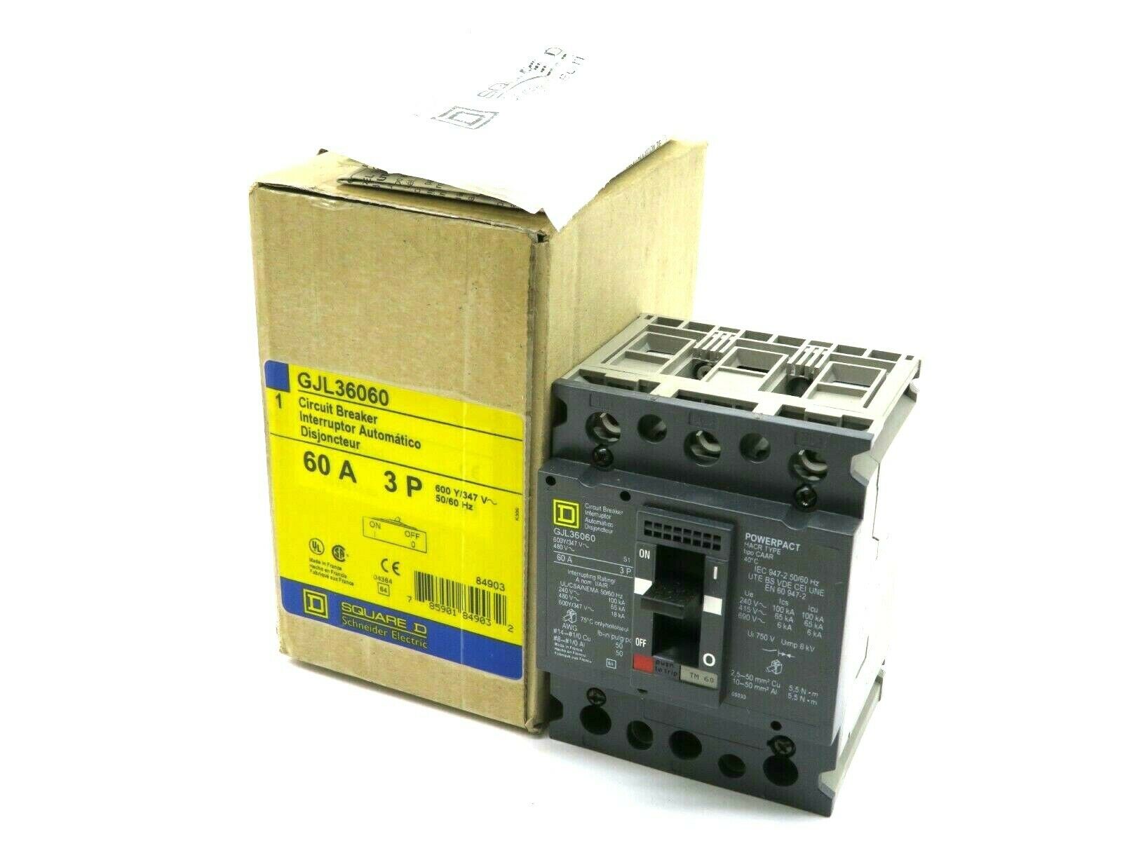 NEW SQUARE D GJL36060 CIRCUIT BREAKER 60A 3P - SB Industrial Supply, Inc.