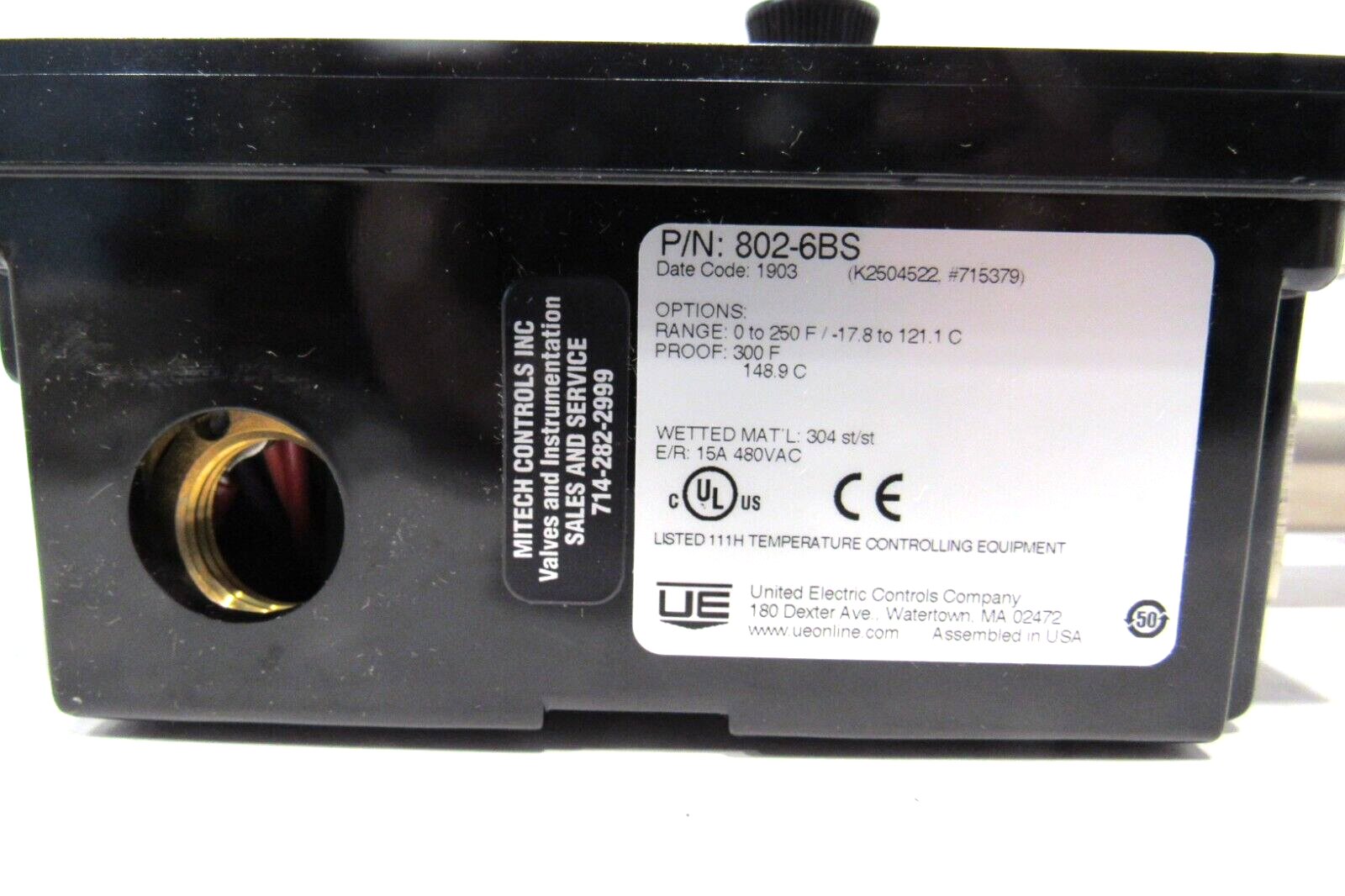 NEW UNITED ELECTRIC 802-6BS TEMPERATURE SWITCH 8026BS - SB Industrial ...