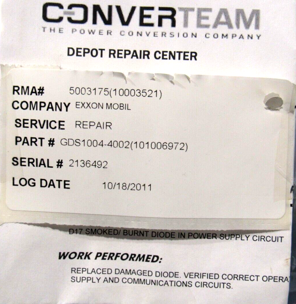 REMANUFACTURED CONVERTEAM GDS1004-4002 I/O PANEL GDS10044002 - SB ...