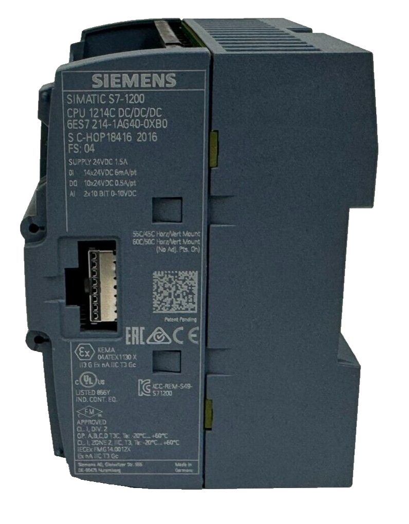 USED SIEMENS 6ES7 214-1AG40-0XB0 CPU MODULE S7-1200 CPU 1214C DC/DC/DC ...