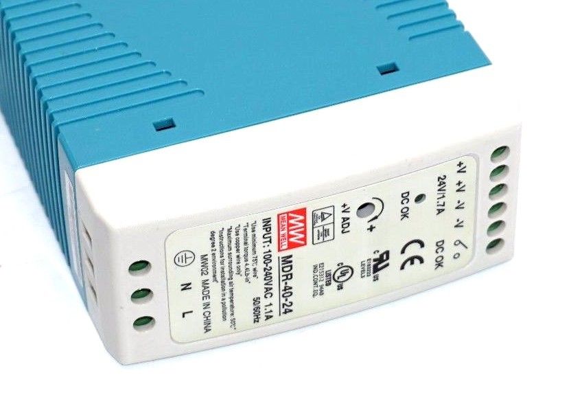 2 NEW MEAN WELL MDR-40-24 POWER SUPPLY MODULES MDR4024 - SB Industrial ...