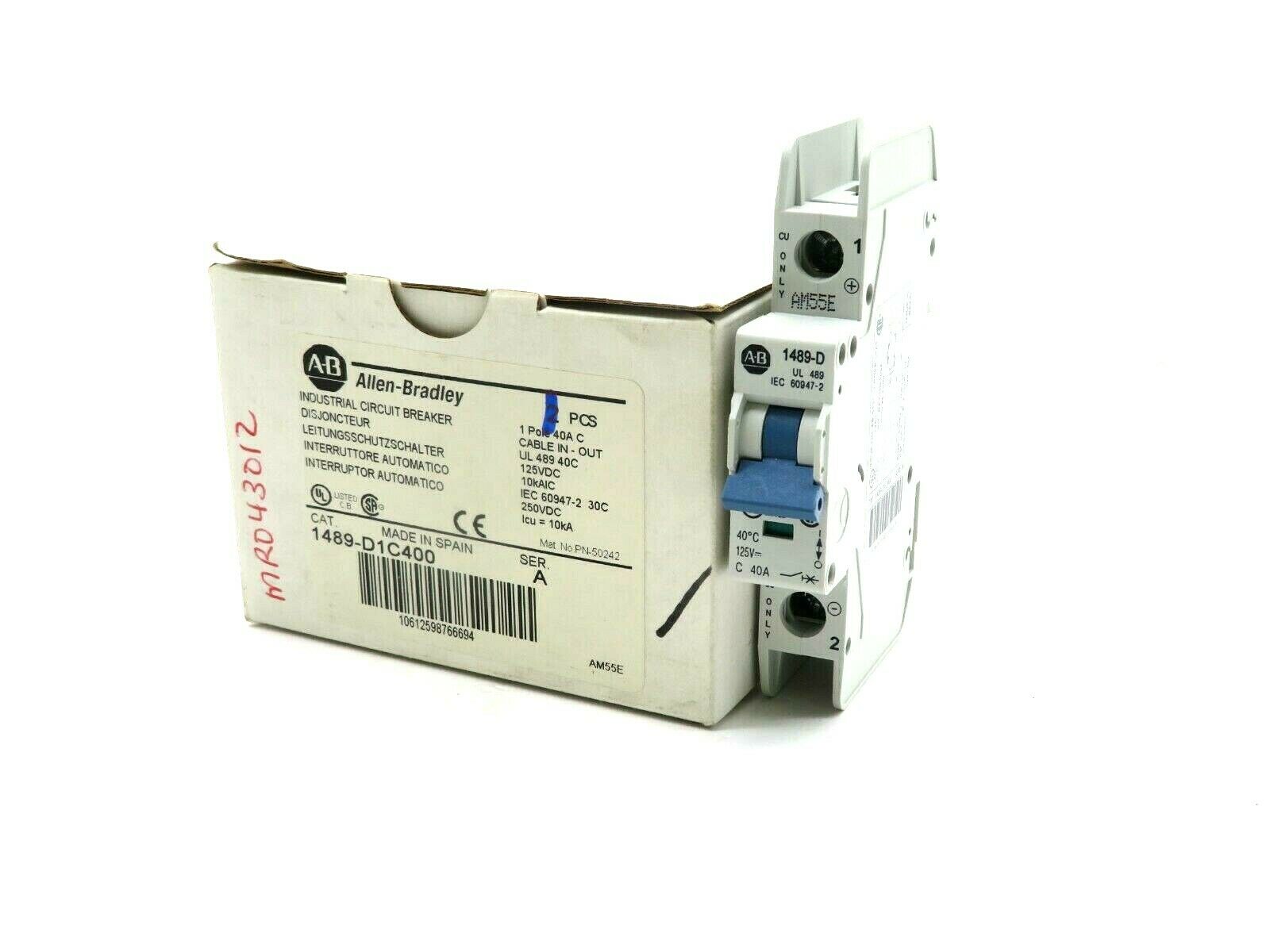 NEW ALLEN BRADLEY 1489-D1C400 CIRCUIT BREAKER SERIES A 1489D1C400 - SB ...