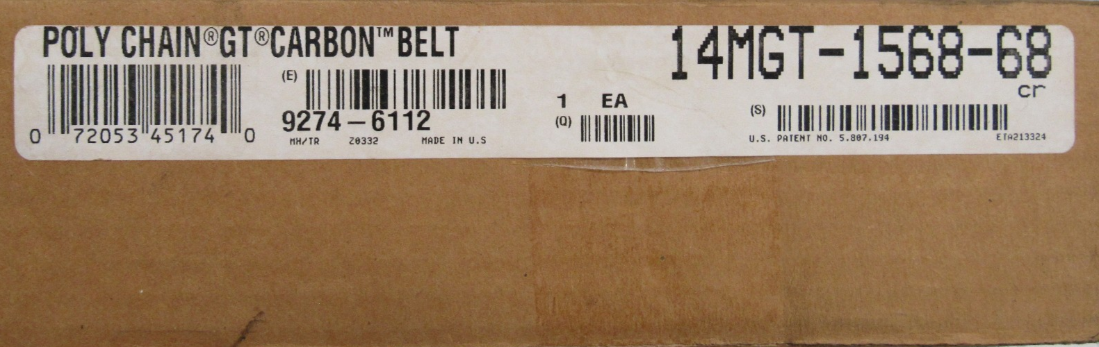 NEW GATES 14MGT-1568-68 POLY CHAIN BELT 9274-6112 14MGT156868 - SB ...