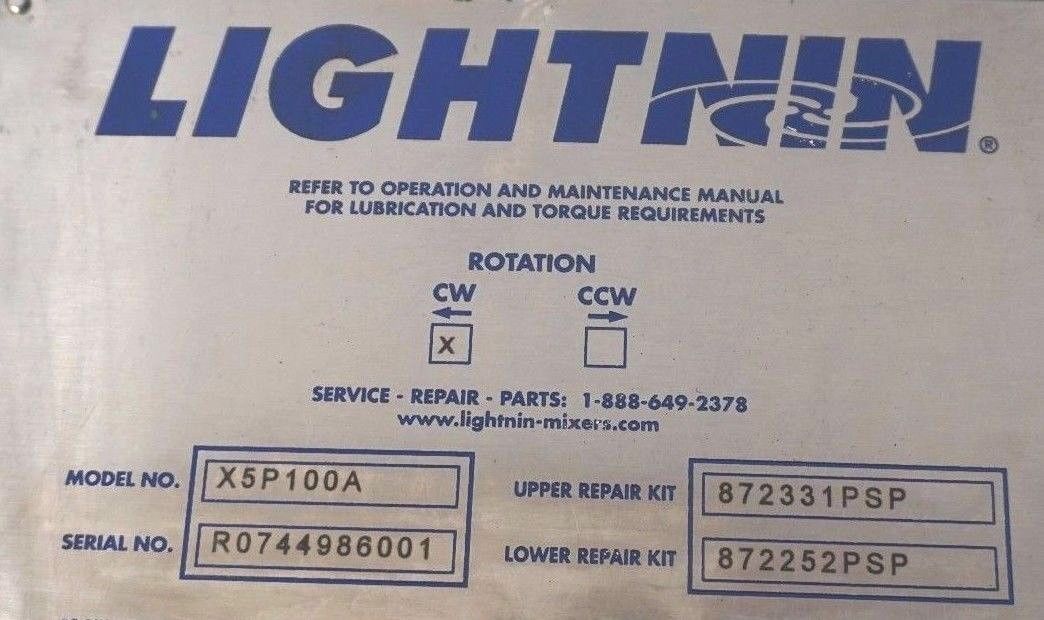 NEW LIGHTNIN MIXER X5P100A W/ SHAFT AND BLADE - SB Industrial Supply, Inc.