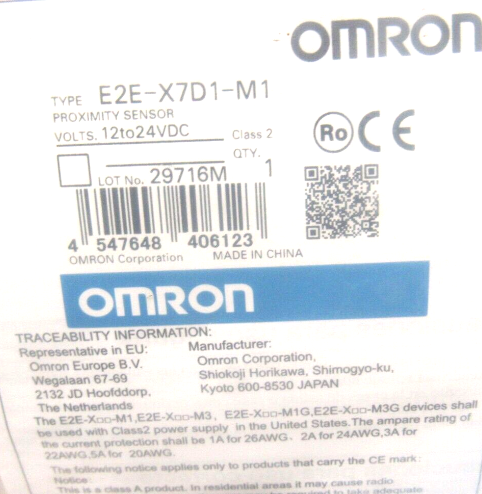 NEW OMRON E2E-X7D1-M1 PROXIMITY SENSOR E2EX7D1M1 - SB Industrial Supply ...