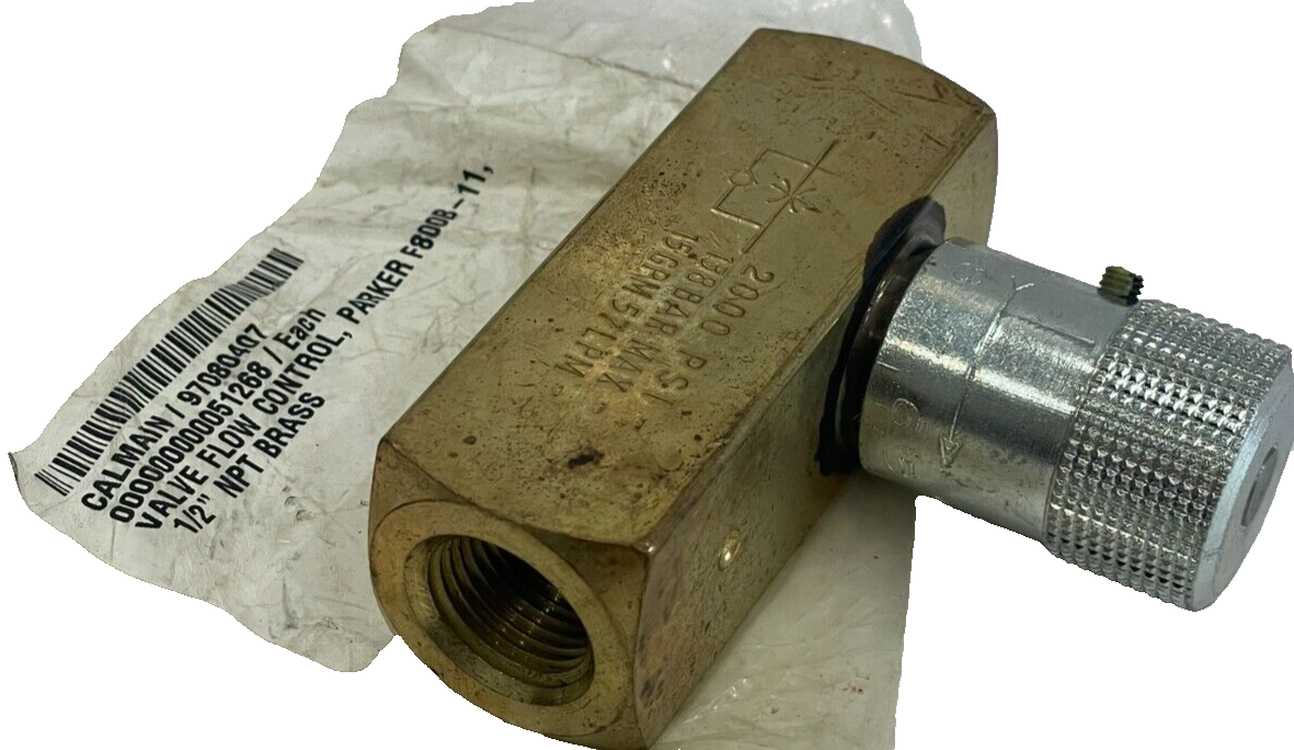 NEW PARKER F800-B11 FLOW CONTROL VALVE 1/2" NPT BRASS F800B11 - SB ...
