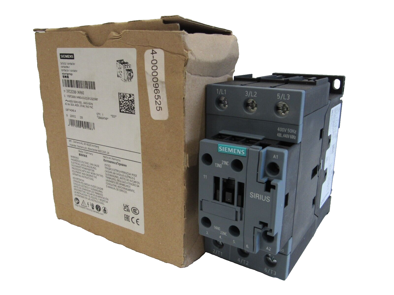NEW SIEMENS 3RT2038-1AR60 CONTACTOR 400V 50HZ 3RT20381AR60 - SB ...