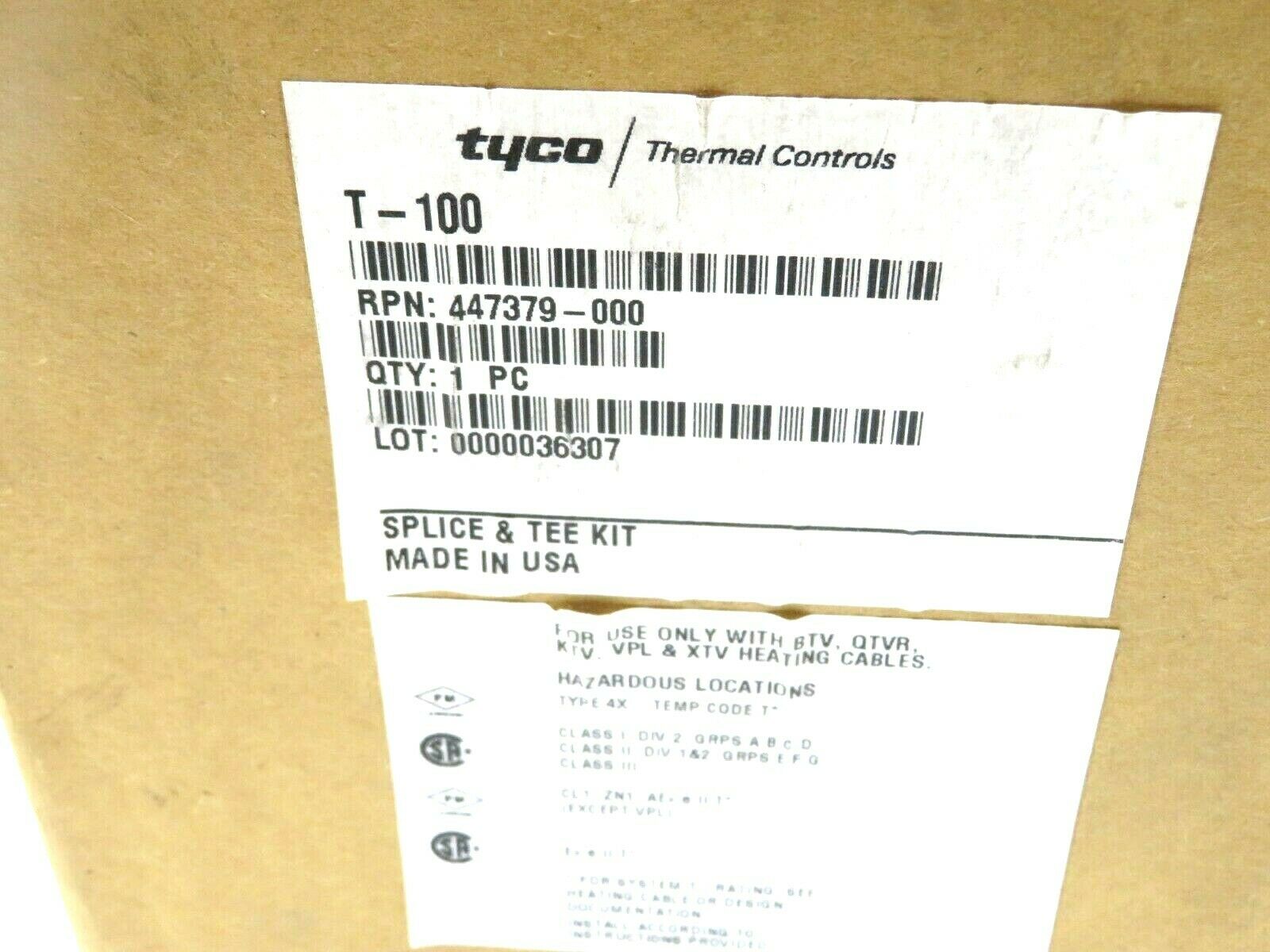 NEW TYCO T-100 SPLICE AND TEE KIT 447379-000 T100 - SB Industrial ...