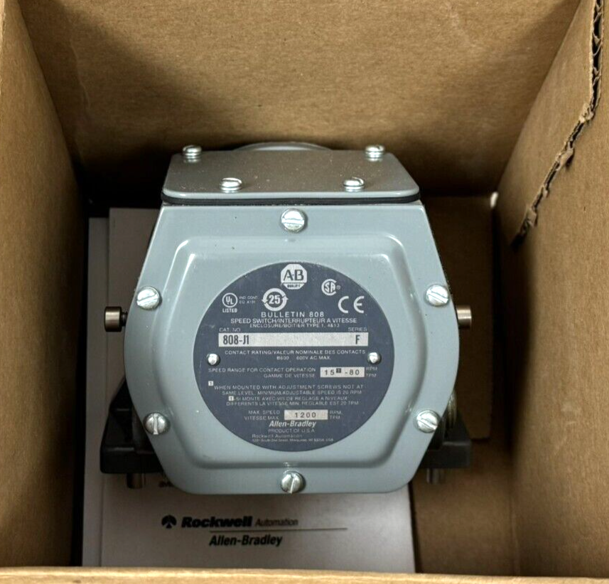 808-J1 SPEED SWITCH SER. F 808J1 1200RPM PRE-OWNED UNUSED SURPLUS - SB Industrial Supply, Inc.