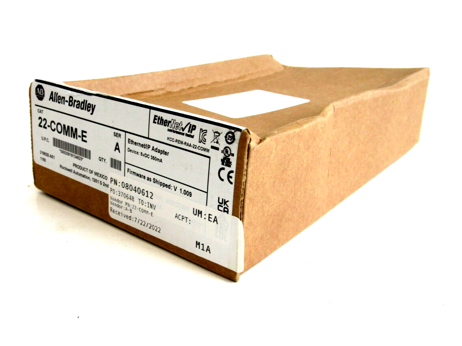 ALLEN BRADLEY 22-COMM-E ETHERNET /IP ADAPTER 22COMME NEW,SURPLUS - SB ...