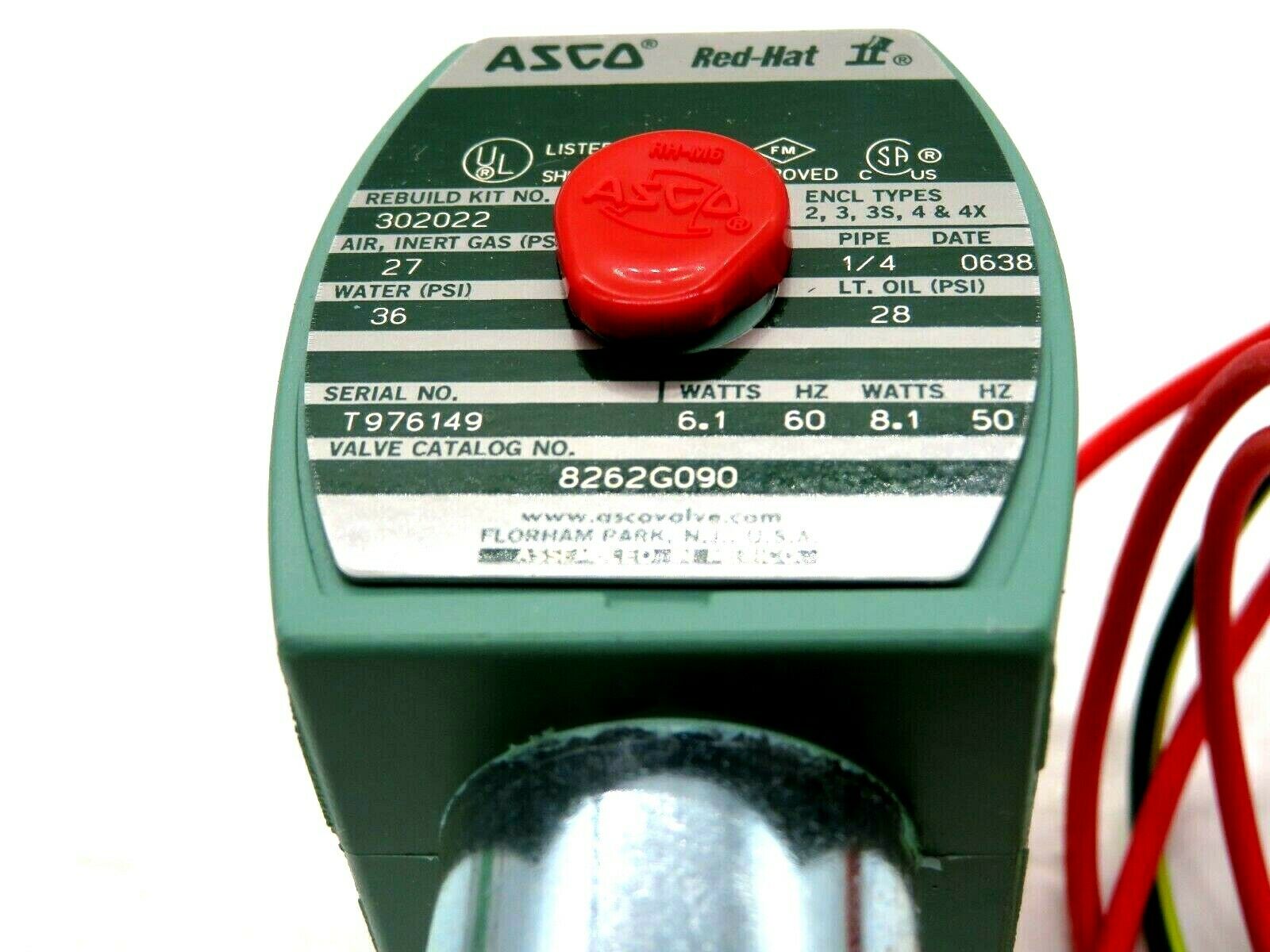 NEW ASCO 8262G090 SOLENOID VALVE 120/60 110/50 - SB Industrial Supply, Inc.