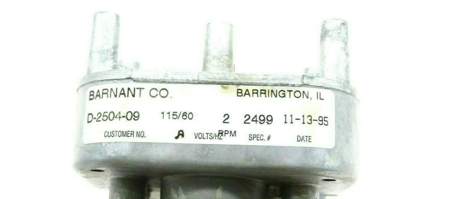 NEW BARNANT CO. D-2504-09 MOTOR 2RPM 115V 60HZ D250409 - SB Industrial ...
