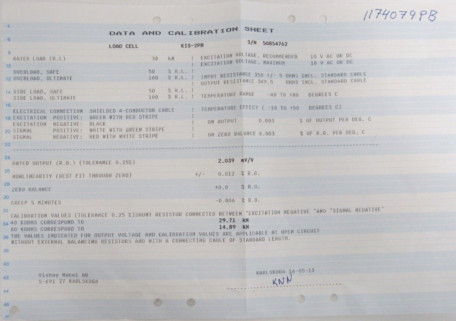 NEW BLH NOBEL KIS-1PB LOAD CELL KIS1PB - SB Industrial Supply, Inc.