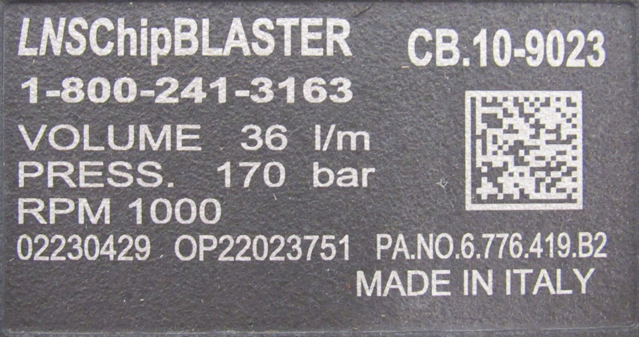 NEW CHIPBLASTER CB.10-9023 HIGH PRESSURE PUMP CB109023 - SB Industrial ...